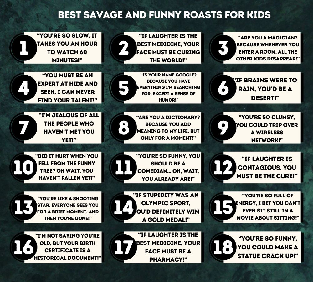 My 25 Best Savage And Funny Roasts For Kids 2024 Mindsetopia